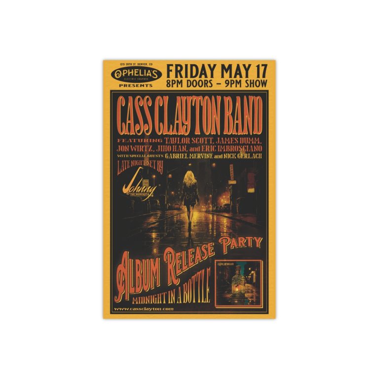 2024 Album Release Poster – Satin Posters (300gsm) - Cass Clayton Band